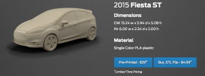 Ford Launches Online 3D Printed Model Car Shop - Print Your Favorite ...