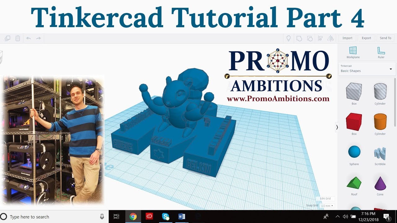 Tinkercad Tutorial Part 4 – (Workplane, Ruler, Blocks and Bricks ...